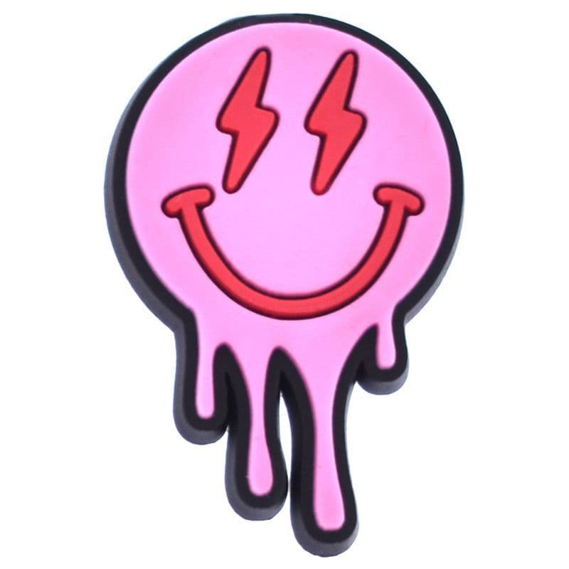 Smiley Flash Eyes Pink Melting Face Dripping Emoji Shoe Charm