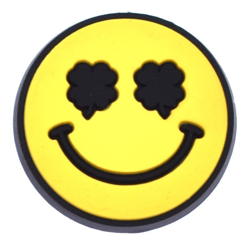 Smiley Flower Eyes Yellow Emoji Shoe Charm