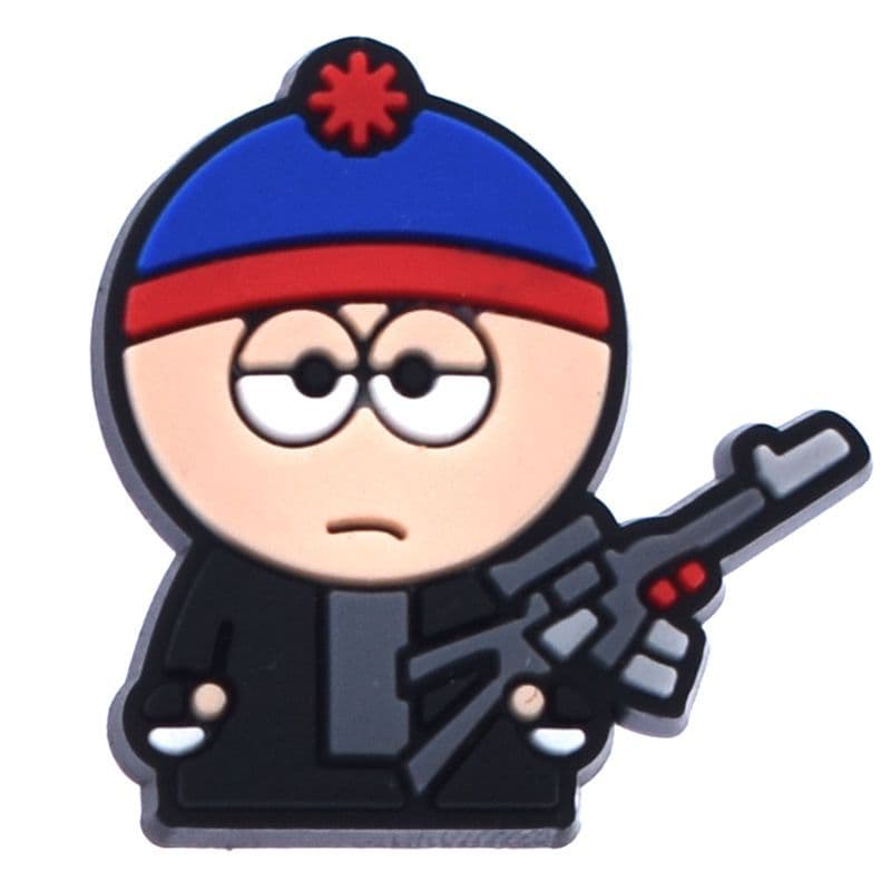South Park Stan Mash With A Gun Shoe Charm