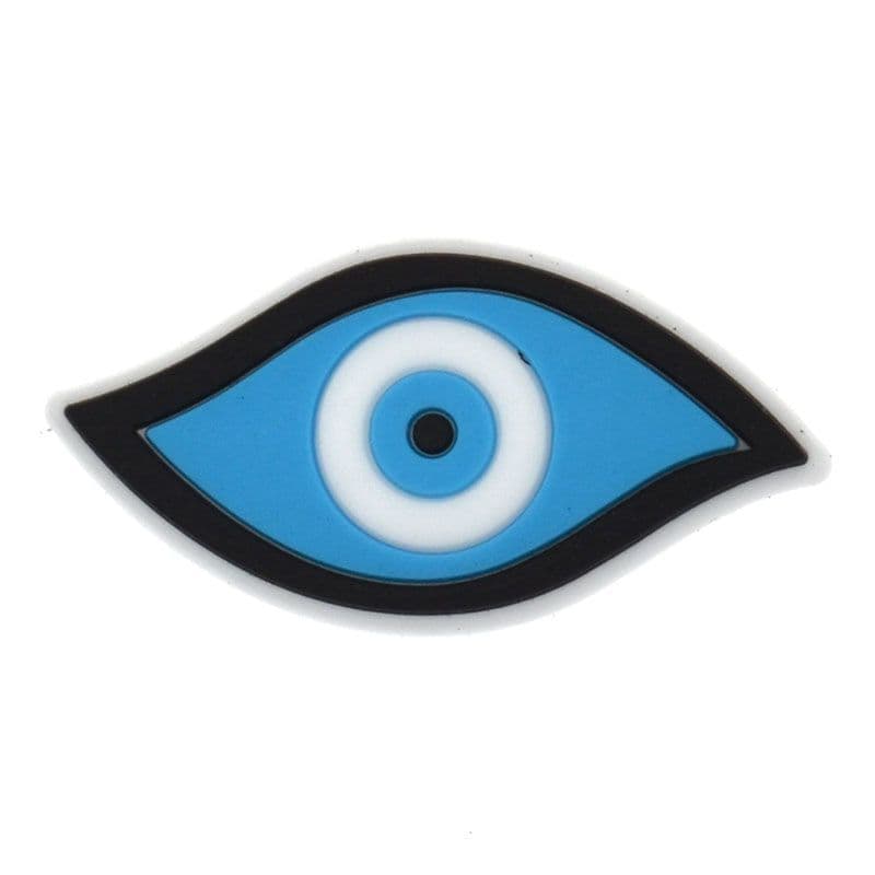 Stylized Oval Blue/Blue Evil Eye Shoe Charm