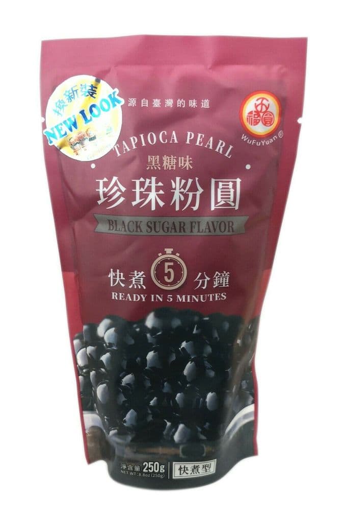 1 Pack of Wufuyuan Black Tapioca Pearl 250g for Bubble Tea Drink Boba Milk tea