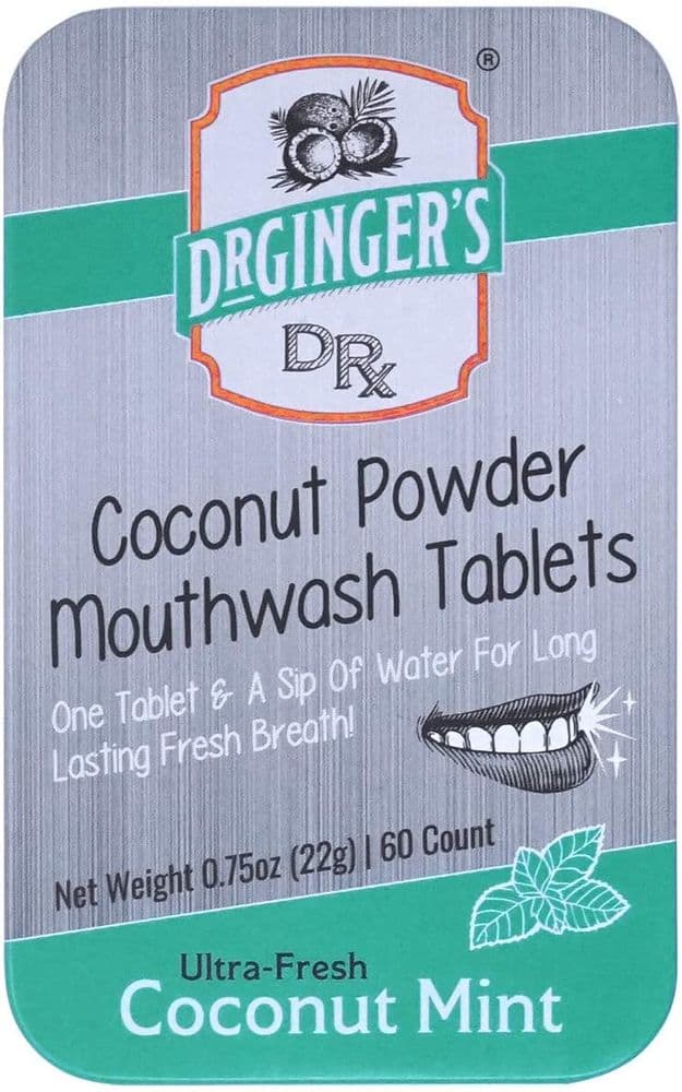 Dr Ginger s COCONUT POWDER MOUTHWASH TABLETS 22g/60 Count