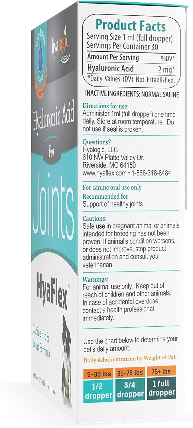 HyaFlex for Dogs Oral Hyaluronic Acid Canine Hip and Joint Formula 1 oz ...