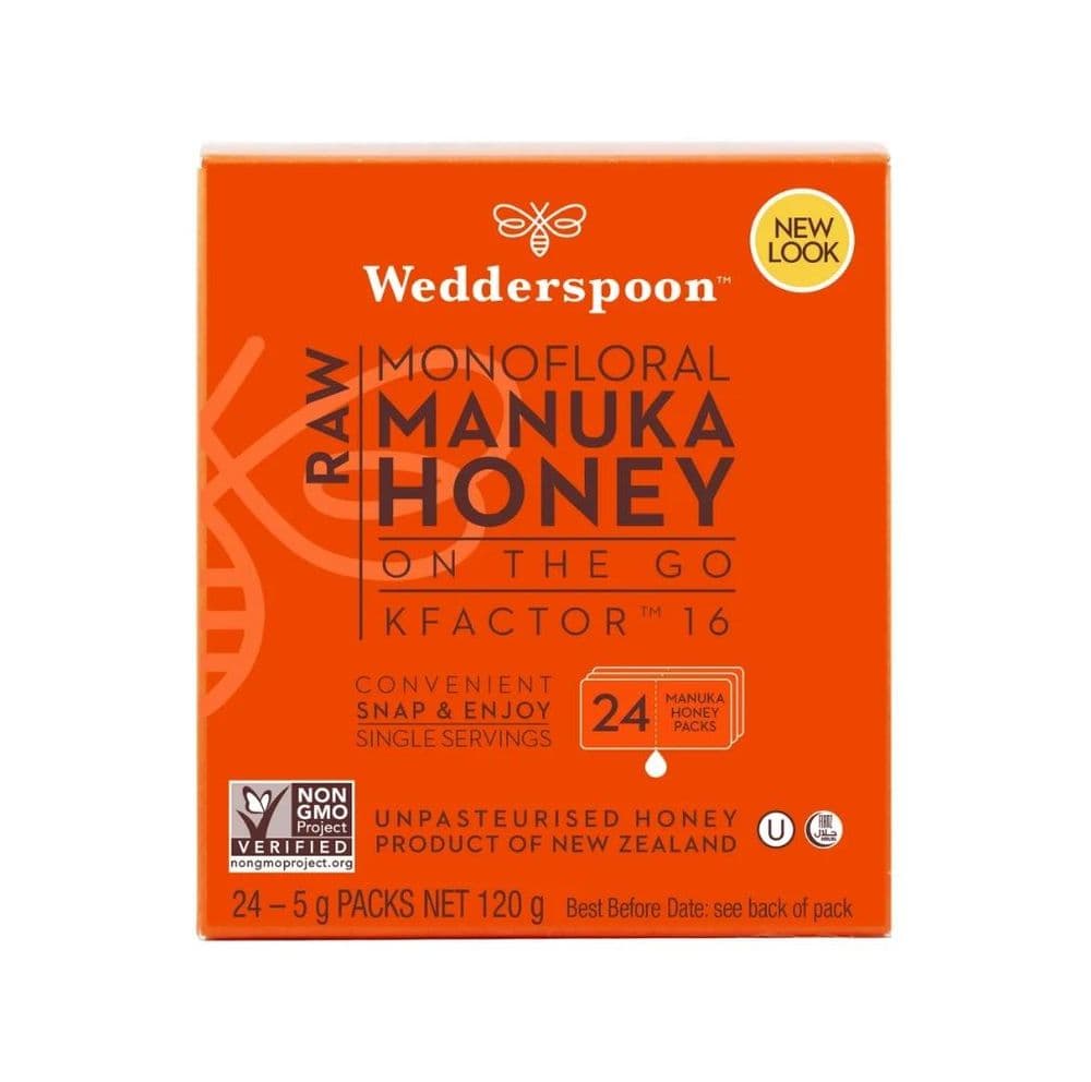 Wedderspoon Honey On The Go KFactor 16 Manuka Snap Packs 120g /24 snaps ...