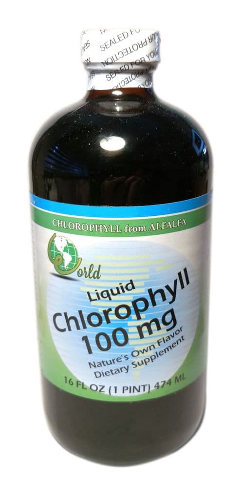World Organic Liquid Chlorophyll 100 mg 16 fl oz 474 ml & 8 fl oz 235 ml