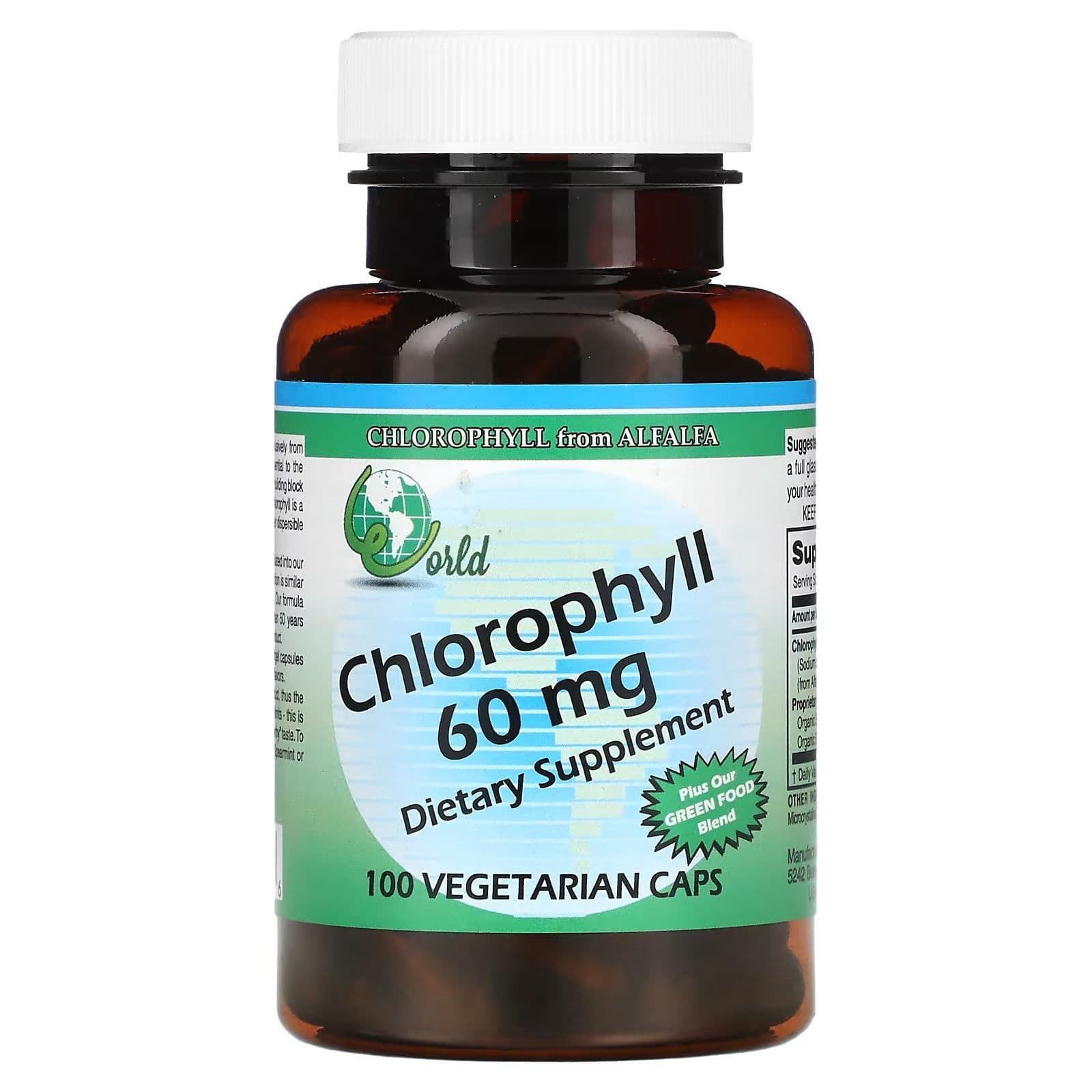 World Organic Mega CHLOROPHYLL 100mg 60 Capsules