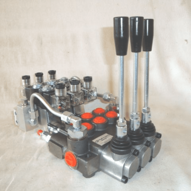 3 Lever Valve For Tilt Slide Recovery Truck - ELECTRO HYDRAULIC / 12 VOLT