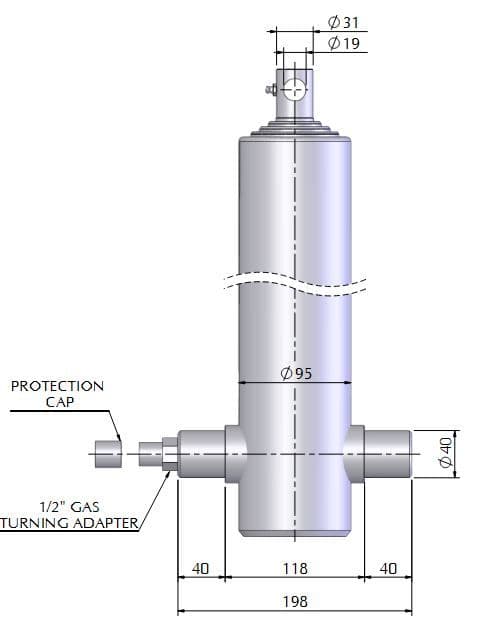 3 5t GVW - Underfloor Tipper Ram / Cylinder