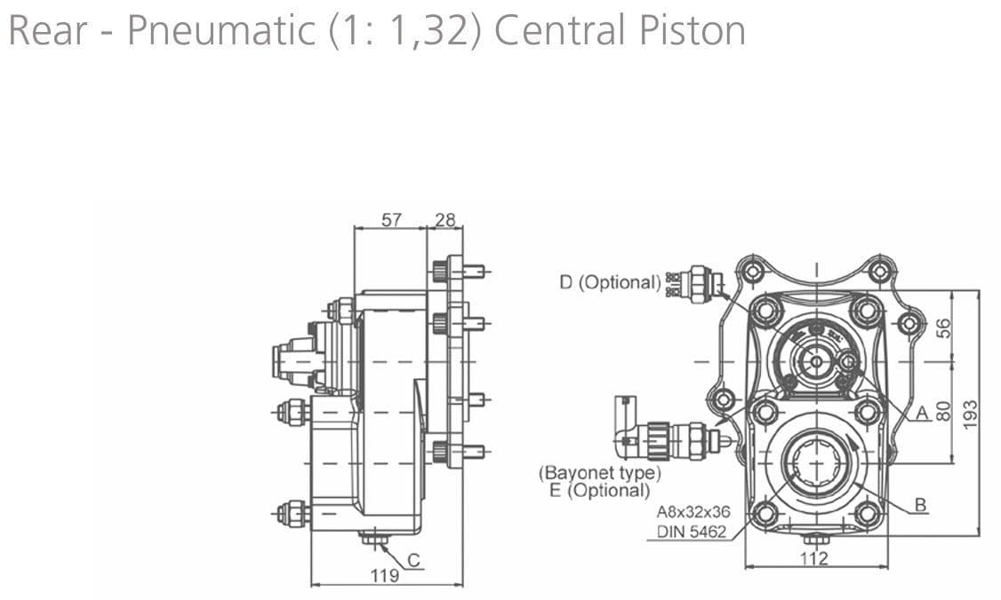 Mercedes Benz G56-6 Power Take Off Unit ISO 4 Bolt - BEZARES 0716303