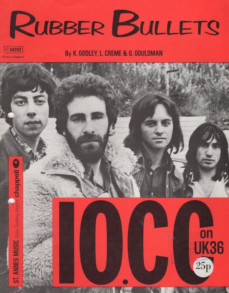 10CC Rubber Bullets Rare 1970s Sheet Music