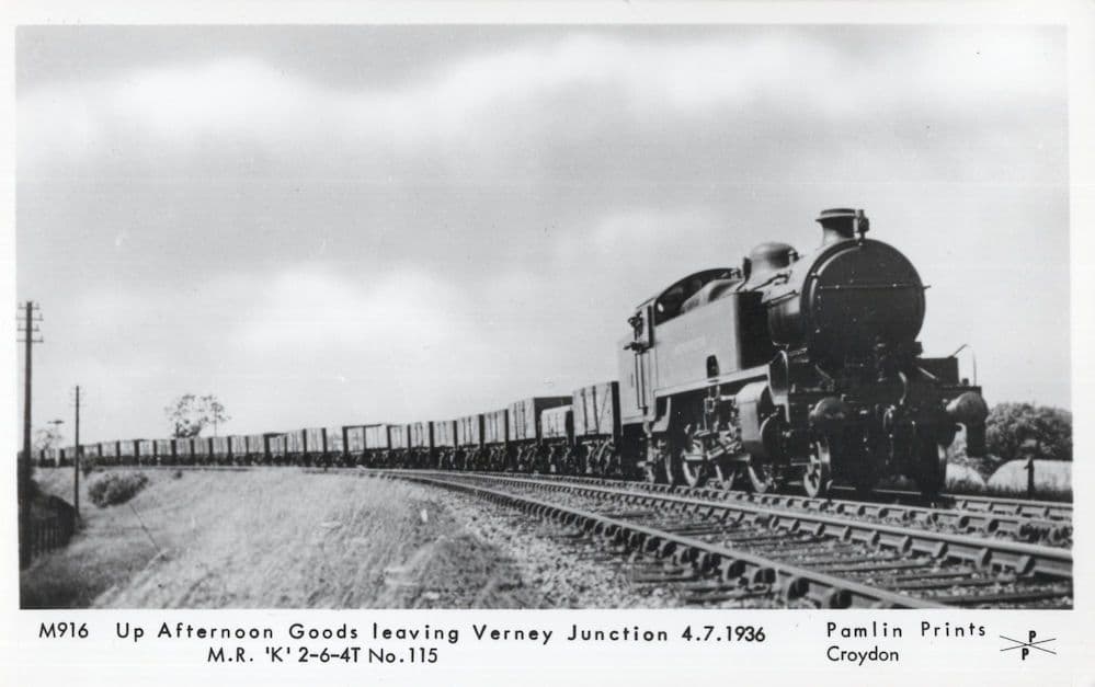 1936 Goods Train Leaving Verney Junction Buckinghamshire Postcard