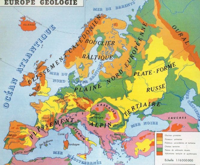 1940s Map Of Europe Old School Globe Educational Wall Chart Postcard