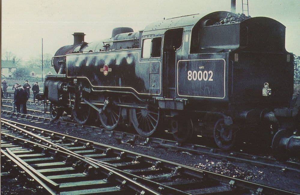 80002 Train at Beattock Shed in 1960s Yorkshire Railway Postcard