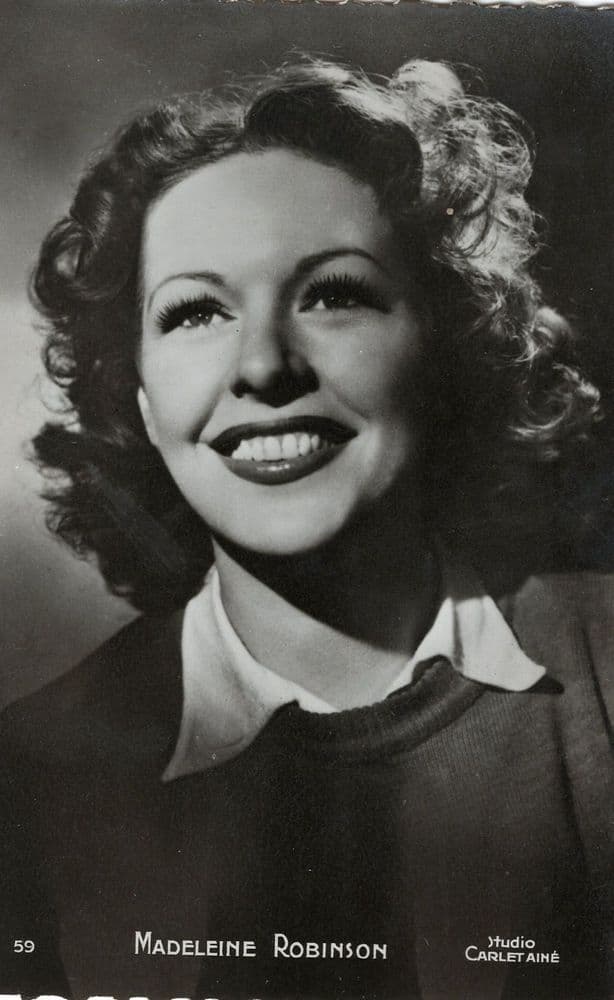 A Very Young Madeleine Robinson French Actress Rare Carlet Aine Postcard