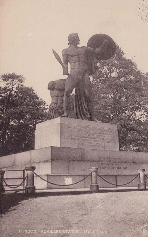 Achilles Statue Hyde Park Antique Statue Real Photo Postcard