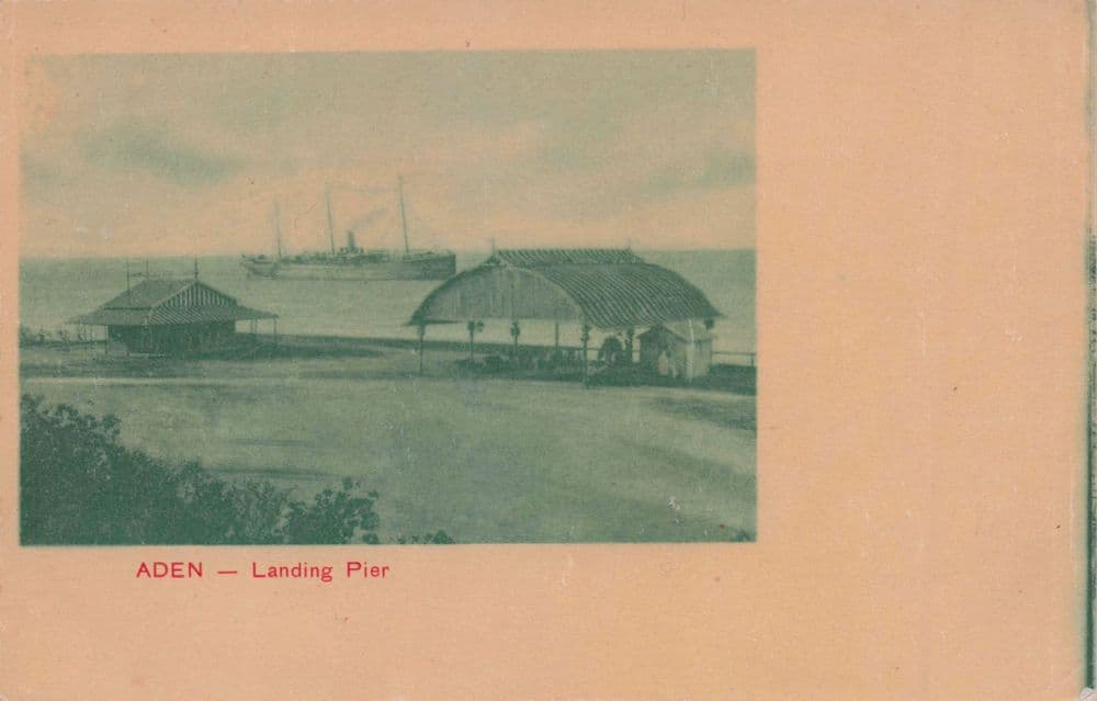 Aden Landing Pass Antique Postcard