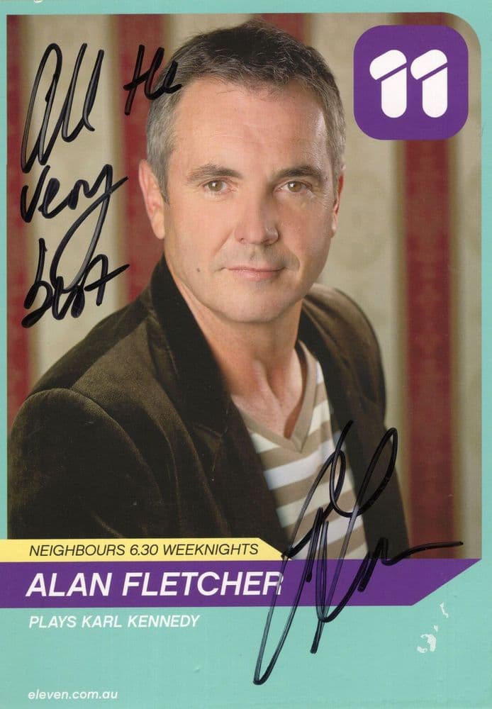 Alan Fletcher Rare Channel 11 Neighbours Hand Signed Cast Card Photo