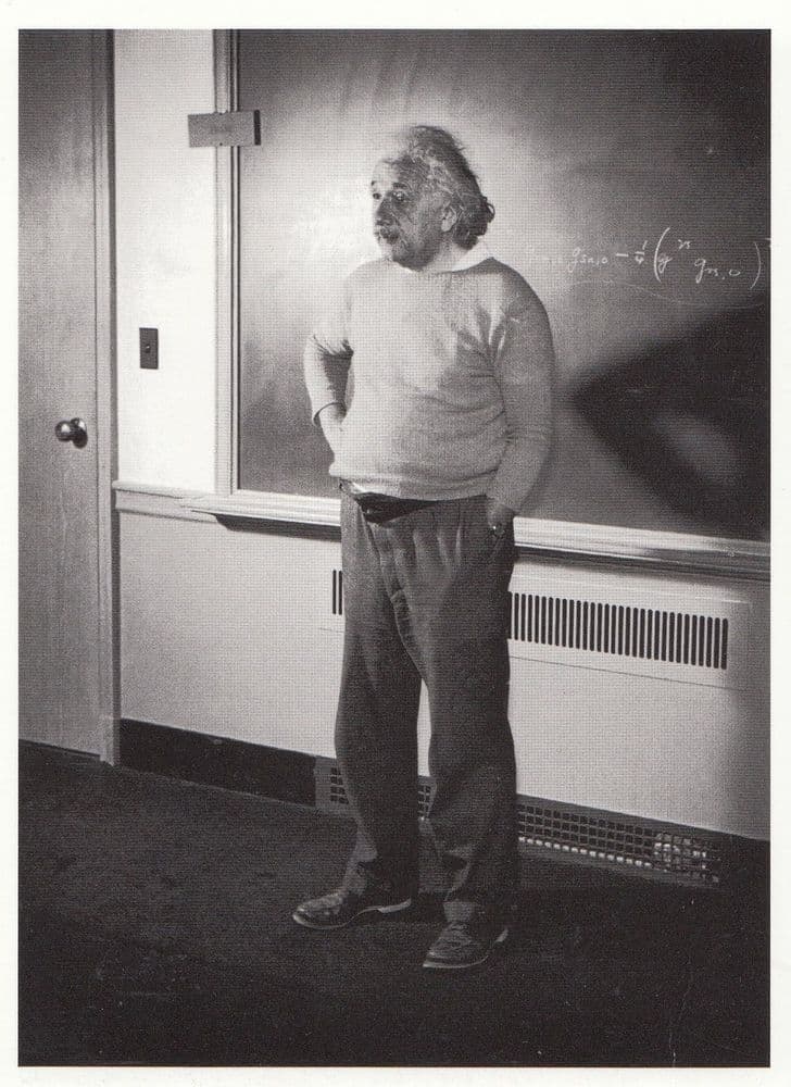 Albert Einstein in America During WW2 War Blackboard Photo Postcard