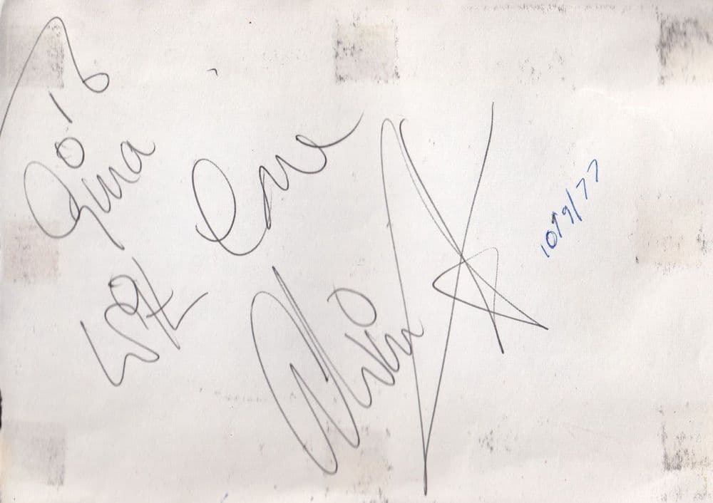 Alvin Stardust Vintage Old 1977 Hand Signed Autograph