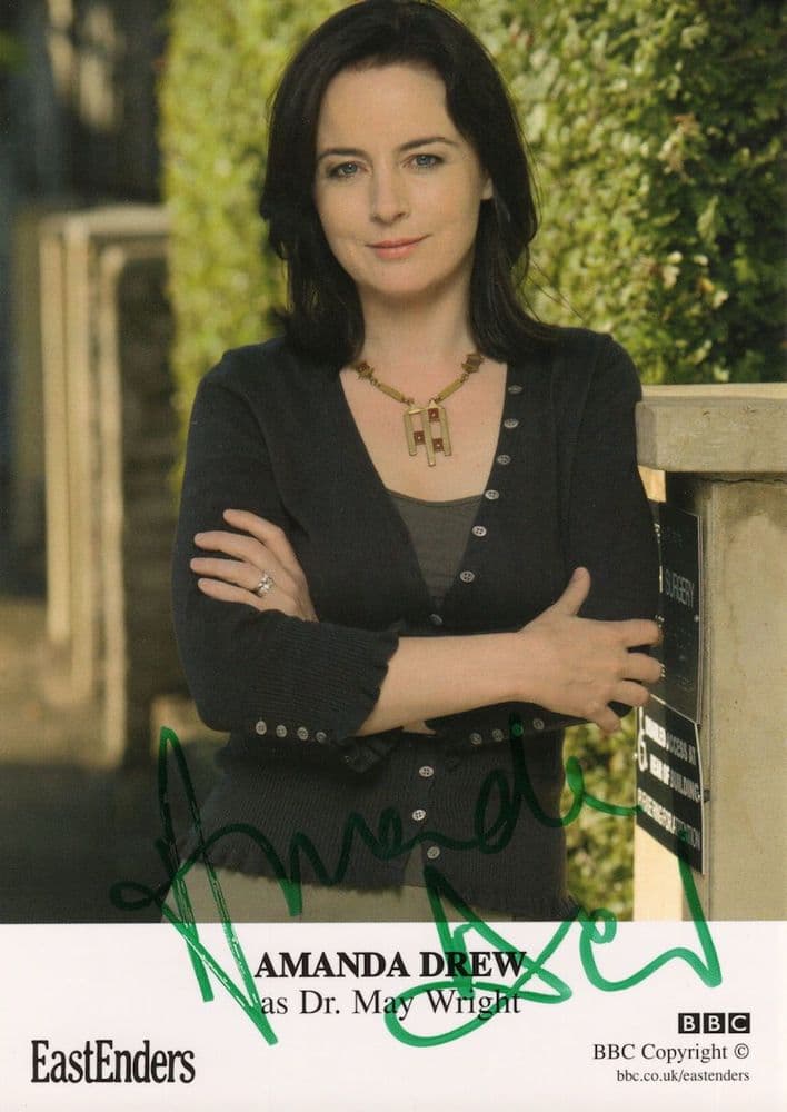Amanda Drew as Dr May Wright BBC Eastenders Hand Signed Cast Card Photo