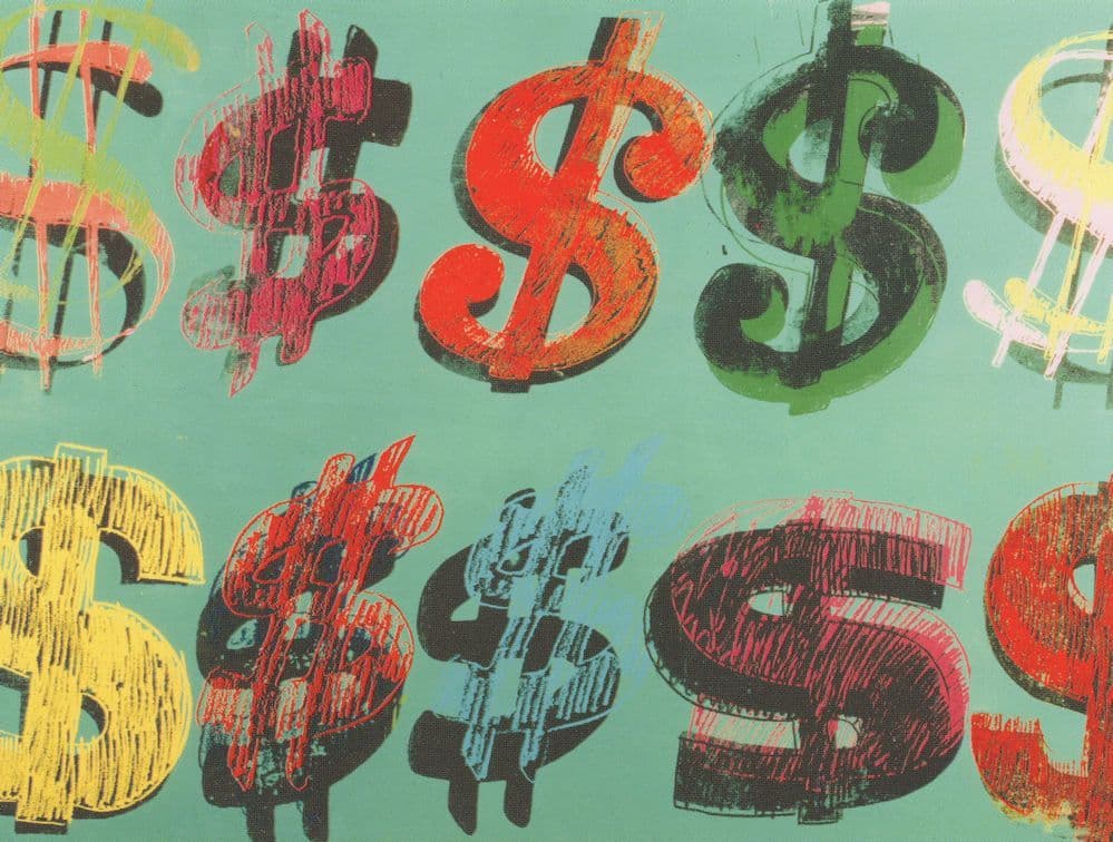 Dollar Sign Painting $ SINGLE DOLLAR SIGN (BROWN) FS II.277 BY ANDY
