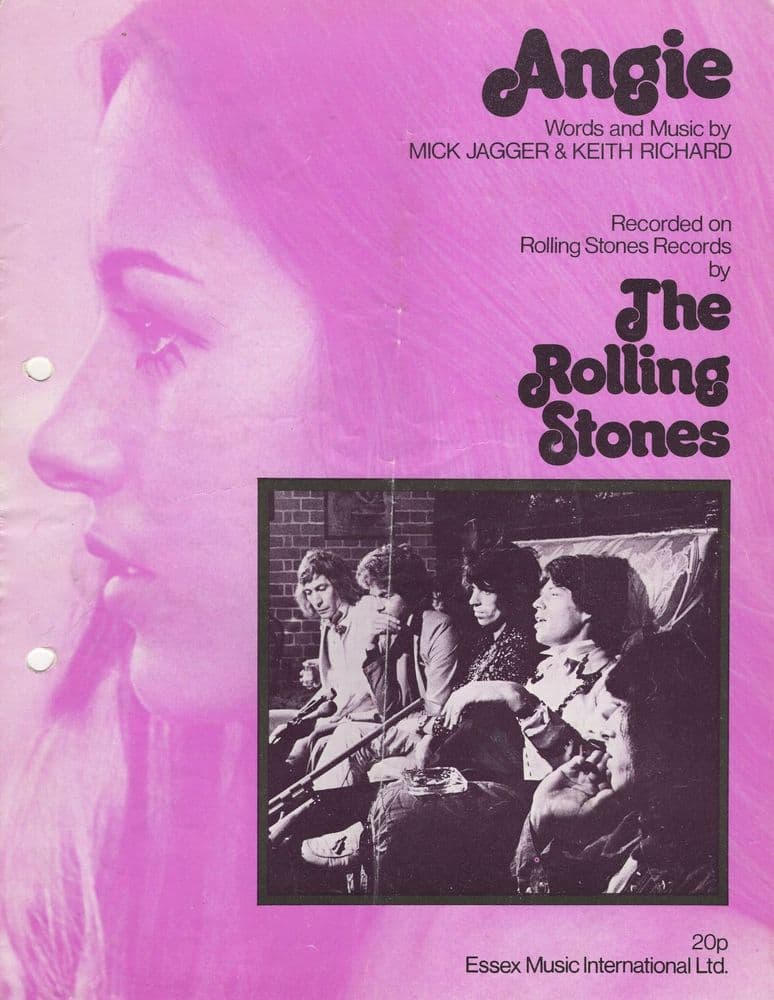 Angie The Rolling Stones 1970s Sheet Music