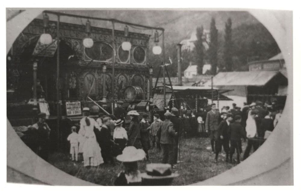 Antique Moving Drum Fair Organ Fairground Society PB Postcard Photo
