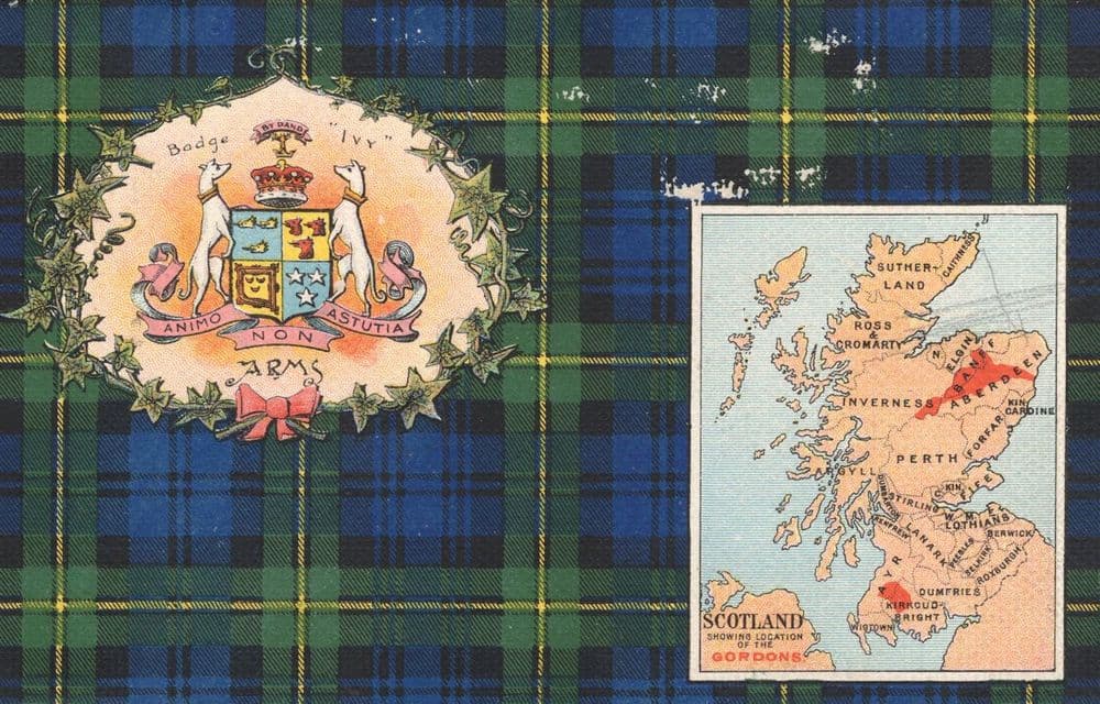 Badge Of Ivy Arms Heraldry Shield Scottish Map Old Postcard