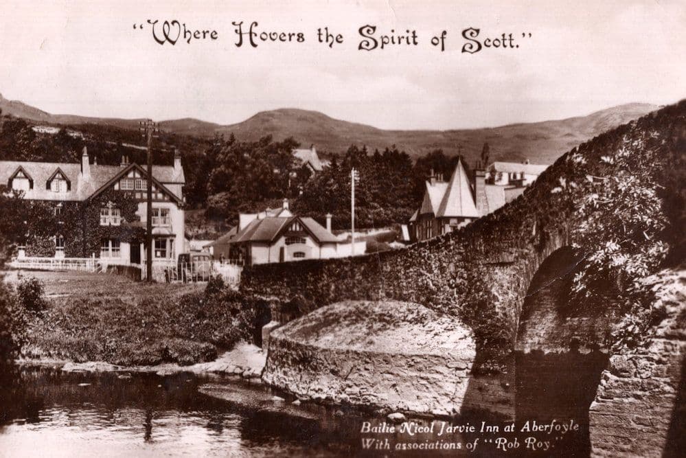 Bailie Nicol Jarvie Inn Aberfoyle Creased Rare Scottish Old RPC Postcard