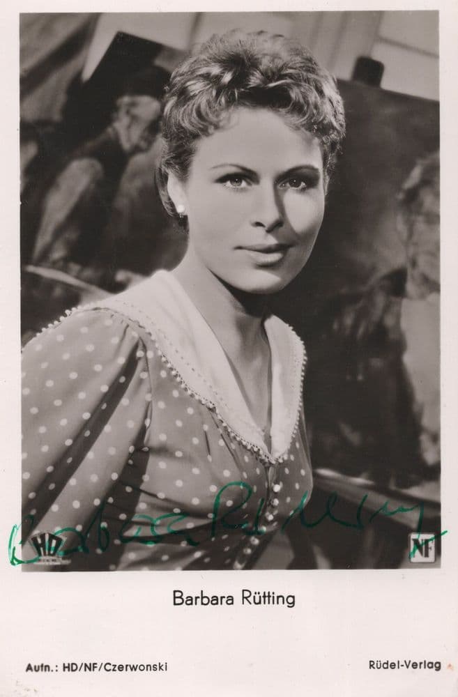 Barbara Rutting German Film Actress Hand Signed Photo Postcard