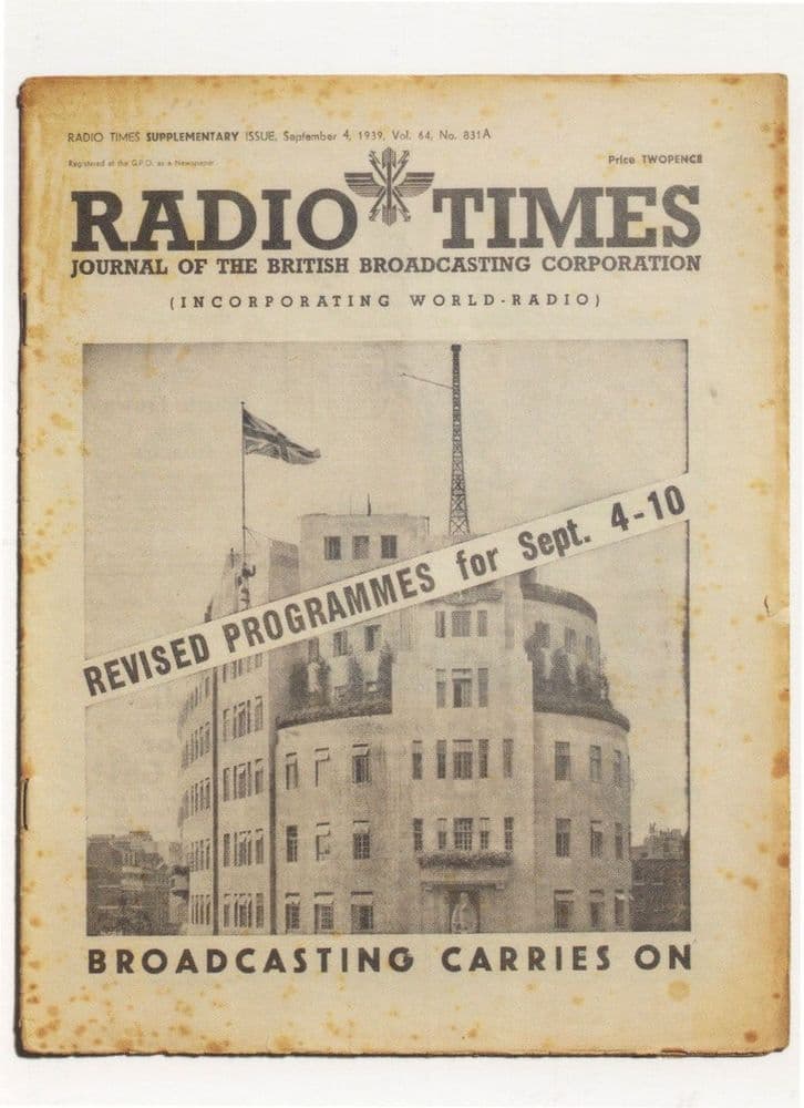 BBC Broadcasting House In Radio Times WW2 September 1939 Postcard