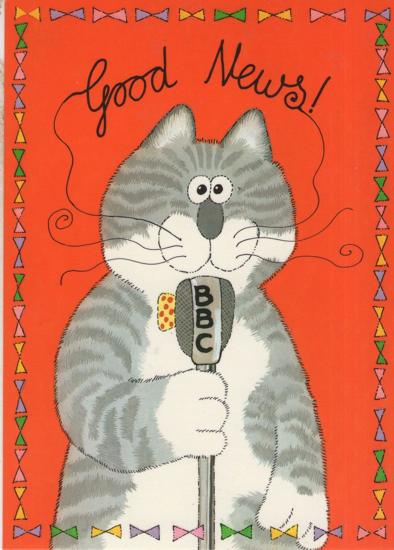 BBC News Presenter Cat Comic Postcard