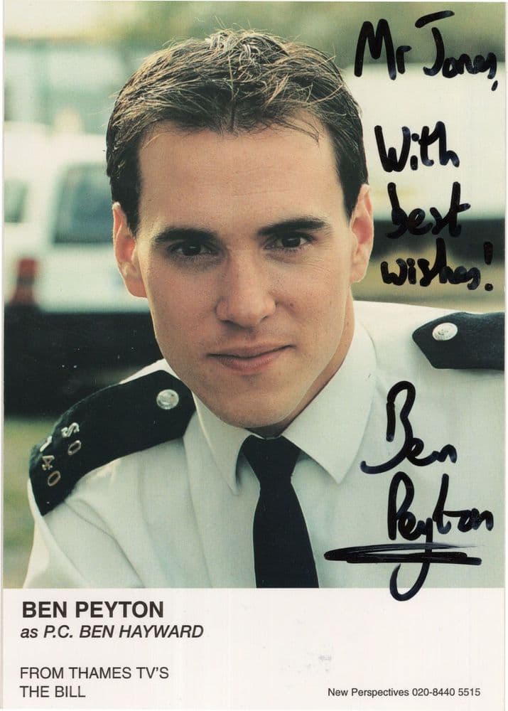 Ben Peyton as PC Hayward The Bill ITV Hand Signed Cast Card Photo