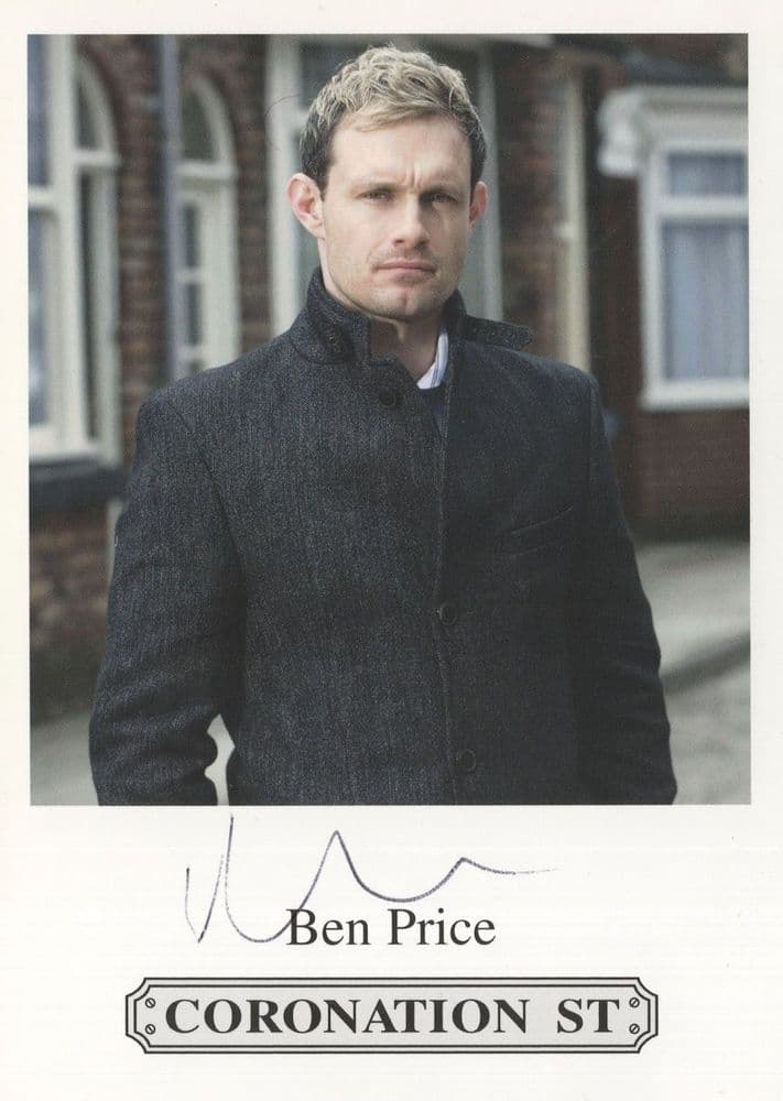 Ben Price Coronation Street Hand Signed Cast Card Photo
