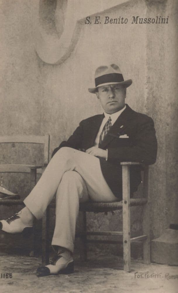 Benito Mussolini Old Italy Italian Political Dictator RPC Postcard