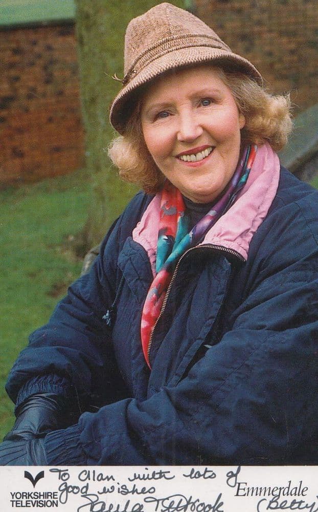 Betty Eagleton as Paula Tilbrook Emmerdale Farm Hand Signed Cast Card Photo