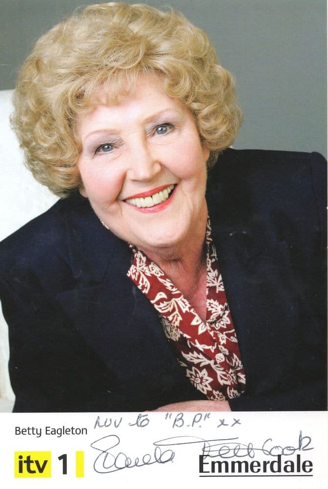 Betty Eagleton Emmerdale Farm Hand Signed Cast Card Photo 1