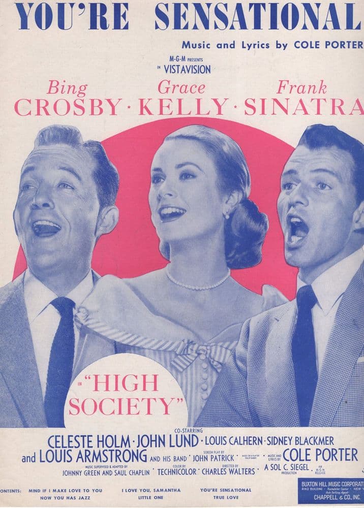 Bing Crosby Grace Kelly Frank Sinatra You re Sensational XL Sheet Music