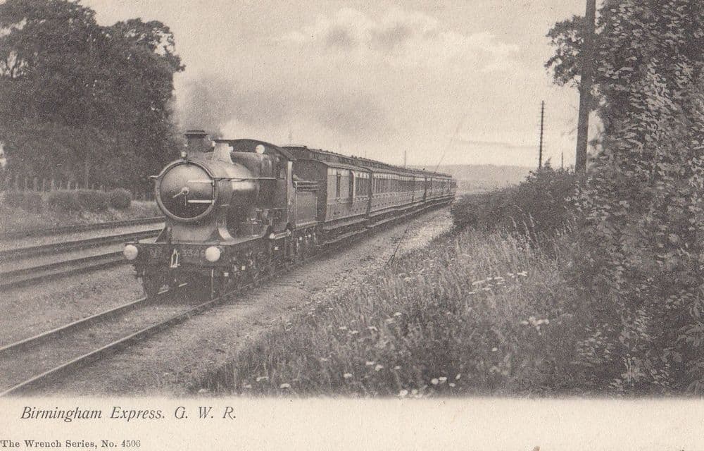 Birmingham Express Wrench Series Old Train Postcard