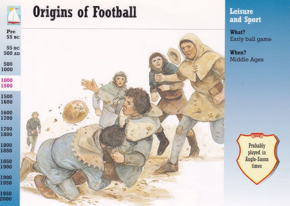 Bloody Medieval Origins Of Football Postcard Style Trading Card Ephemera