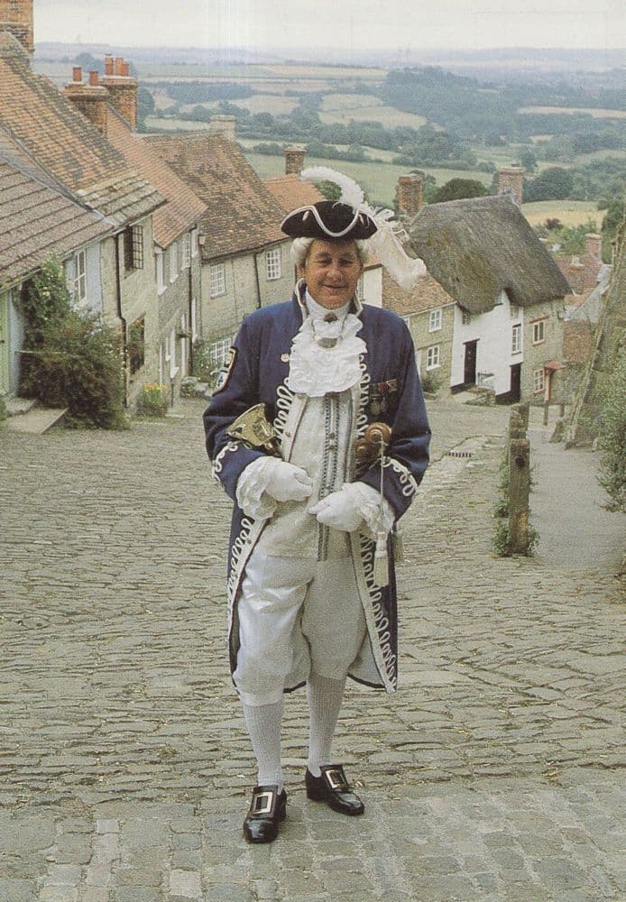 Bob Scott Town Crier Of Shaftesbury Dorset at Gold Hill Postcard