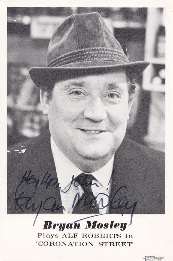 Brian Mosley Alf Roberts Coronation Street Vintage Hand Signed Photo