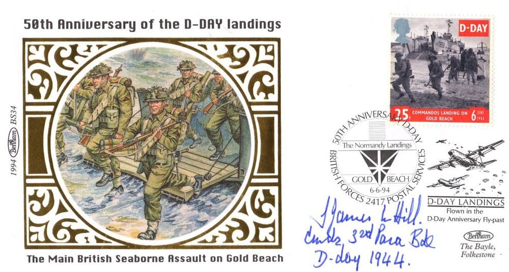 Brigadier James Hill of D-Day WW2 Landings Hand Signed FDC