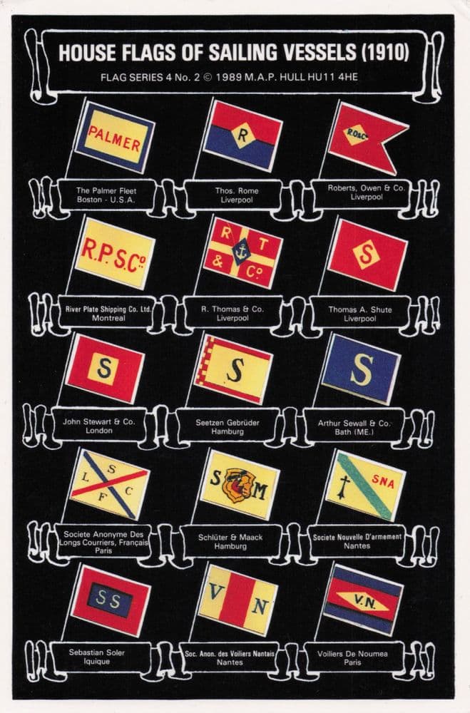 British 1910 Sailing Boats Flags 2 Nautical Ship Marine Art North Sea ...