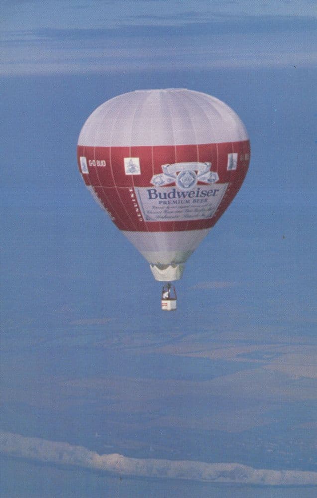 Budweiser Beer Hot Air Balloon Cross Channel Race Postcard