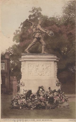 Cambridge Military War Memorial Antique 1923 Postcard