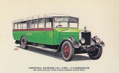 Cambridge Ortona Coach Antique Bus Transport Vintage View Postcard