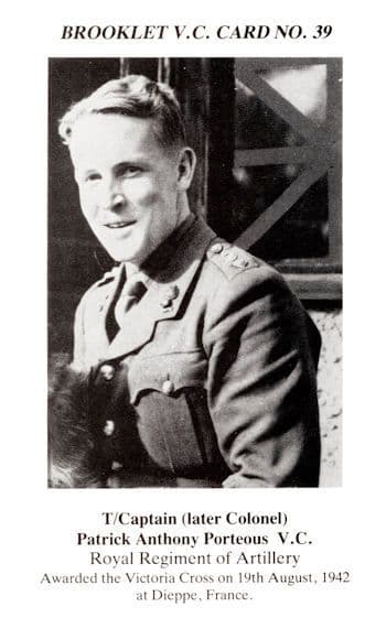 Captain Patrick Porteous Dieppe France WW2 Victoria Cross Postcard