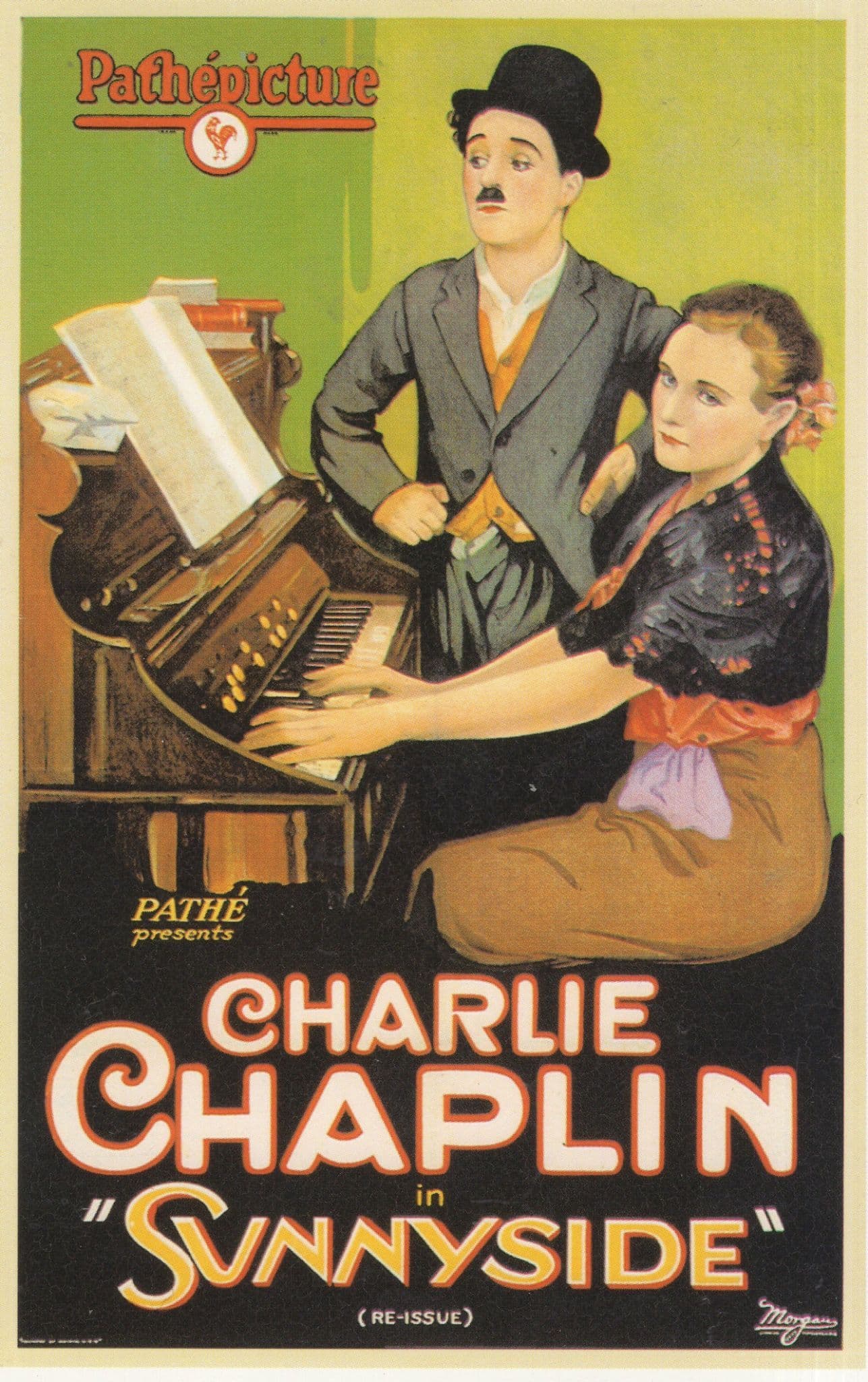 Charlie Chaplin Sunnyside Pathe Cinema Poster Postcard