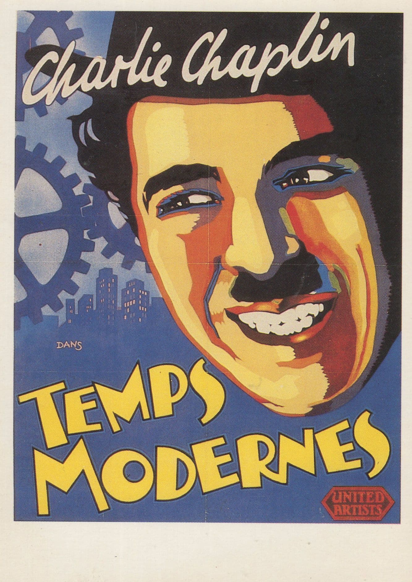 Charlie Chaplin Temps Modernes Rare French Film Poster Postcard